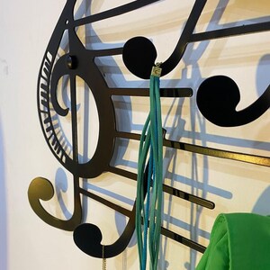 Metal Music Note Wall Mounted Coat Rack Hat Bag Holder Organizer for ...