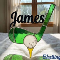Golfer Stained Glass Pattern - Etsy UK