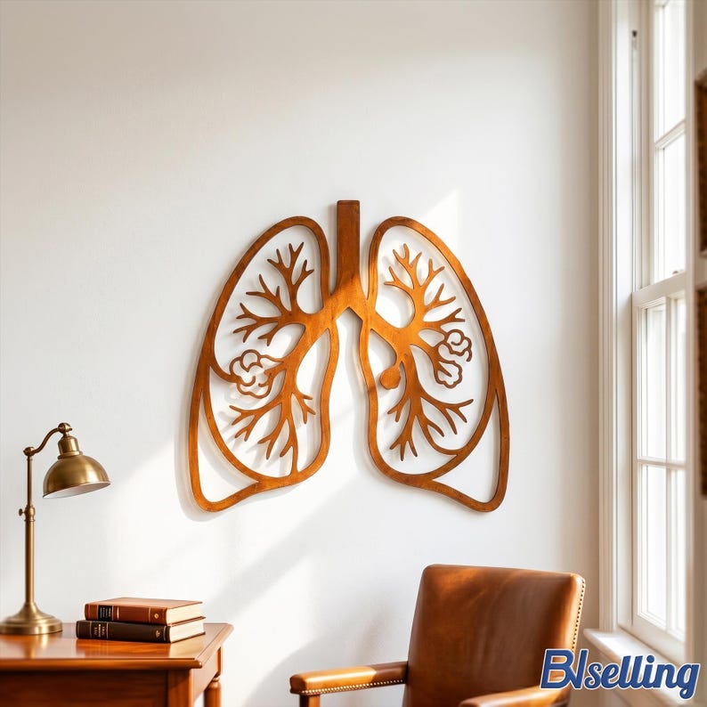 Personalized Lung Rusted Steel Wall Art, Pulmonology Office Decor, Gift ...