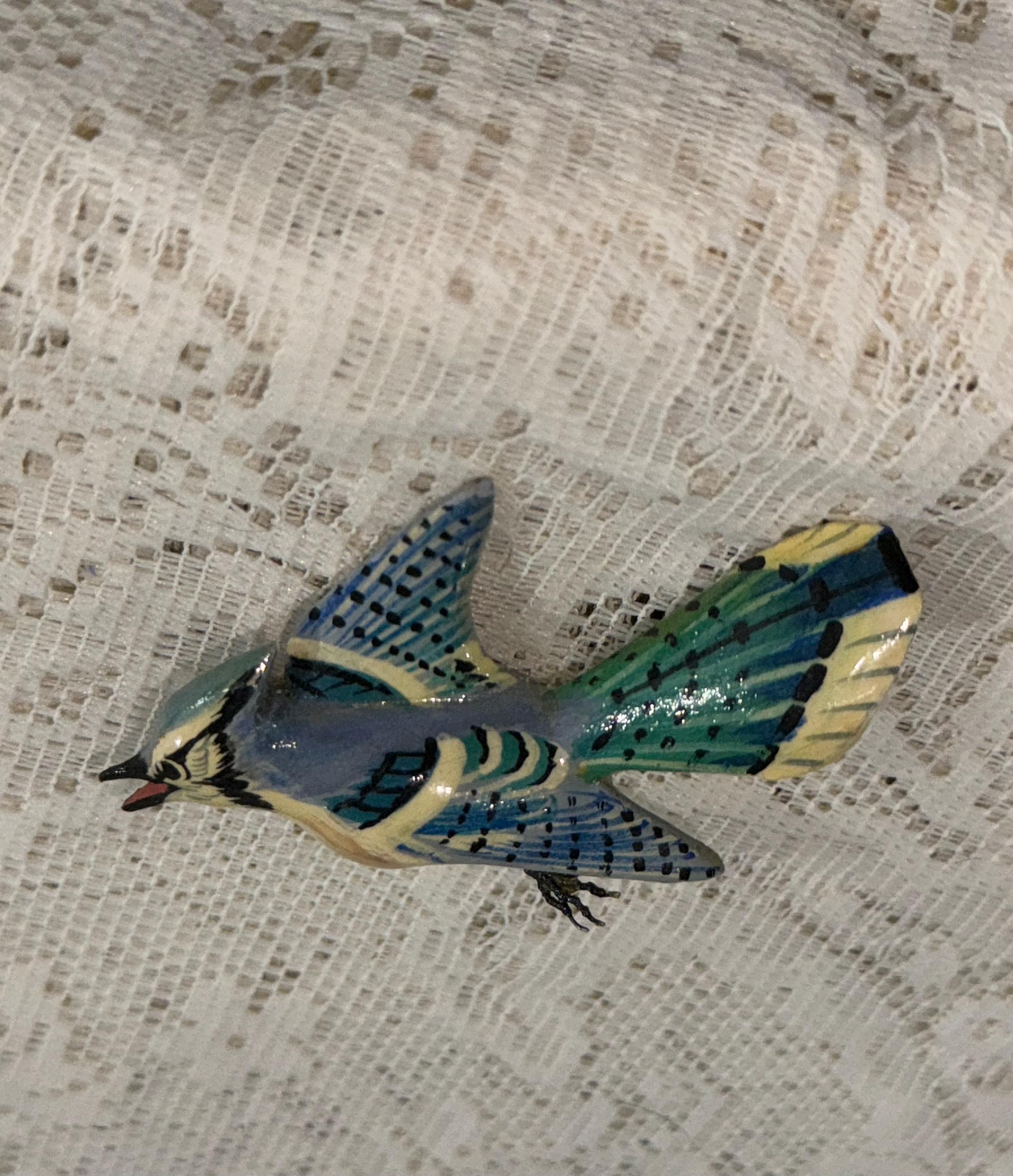 Takahashi Style Hand Carved Blue Jay Brooch - Etsy