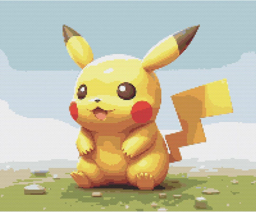 Pikachu Cross Stitch Pattern Pokemon Cross Stitch Pattern Embroidery ...