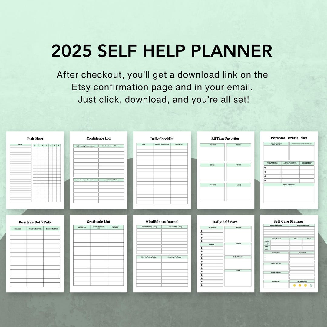 2025 Self Help Planner, Self Care Planner , Gratitude Journal, Self ...