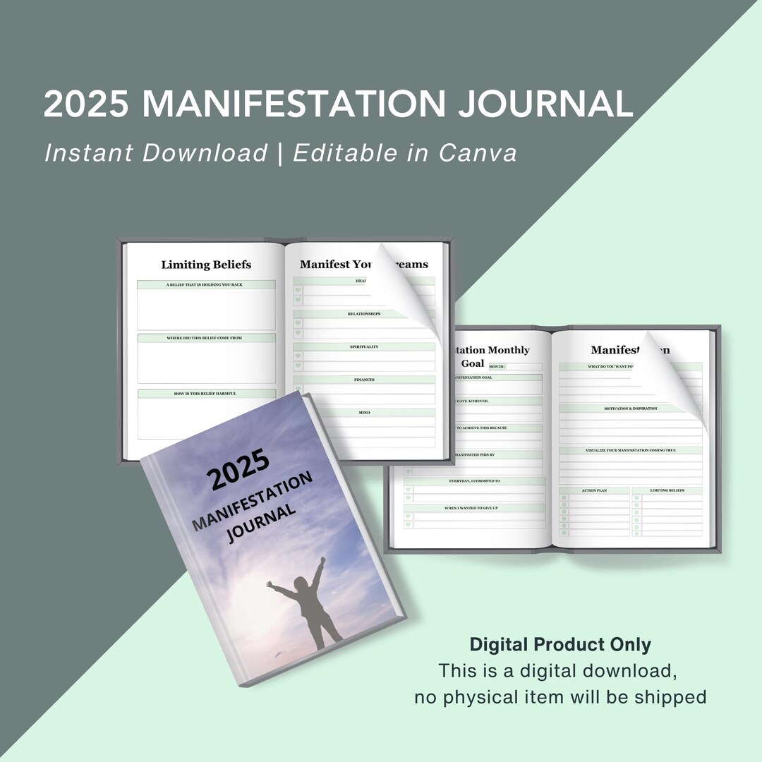 2025 Manifestation Journal, Daily Mindfulness, Money Mindset, Gratitude ...