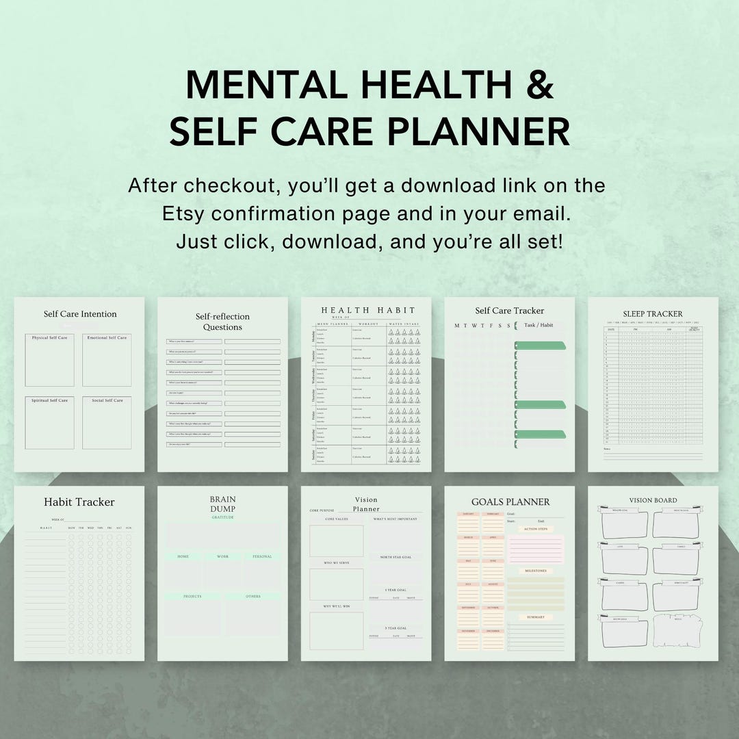 2025 Mental Health Self Care Planner, Digital Wellness Tracker , Self ...