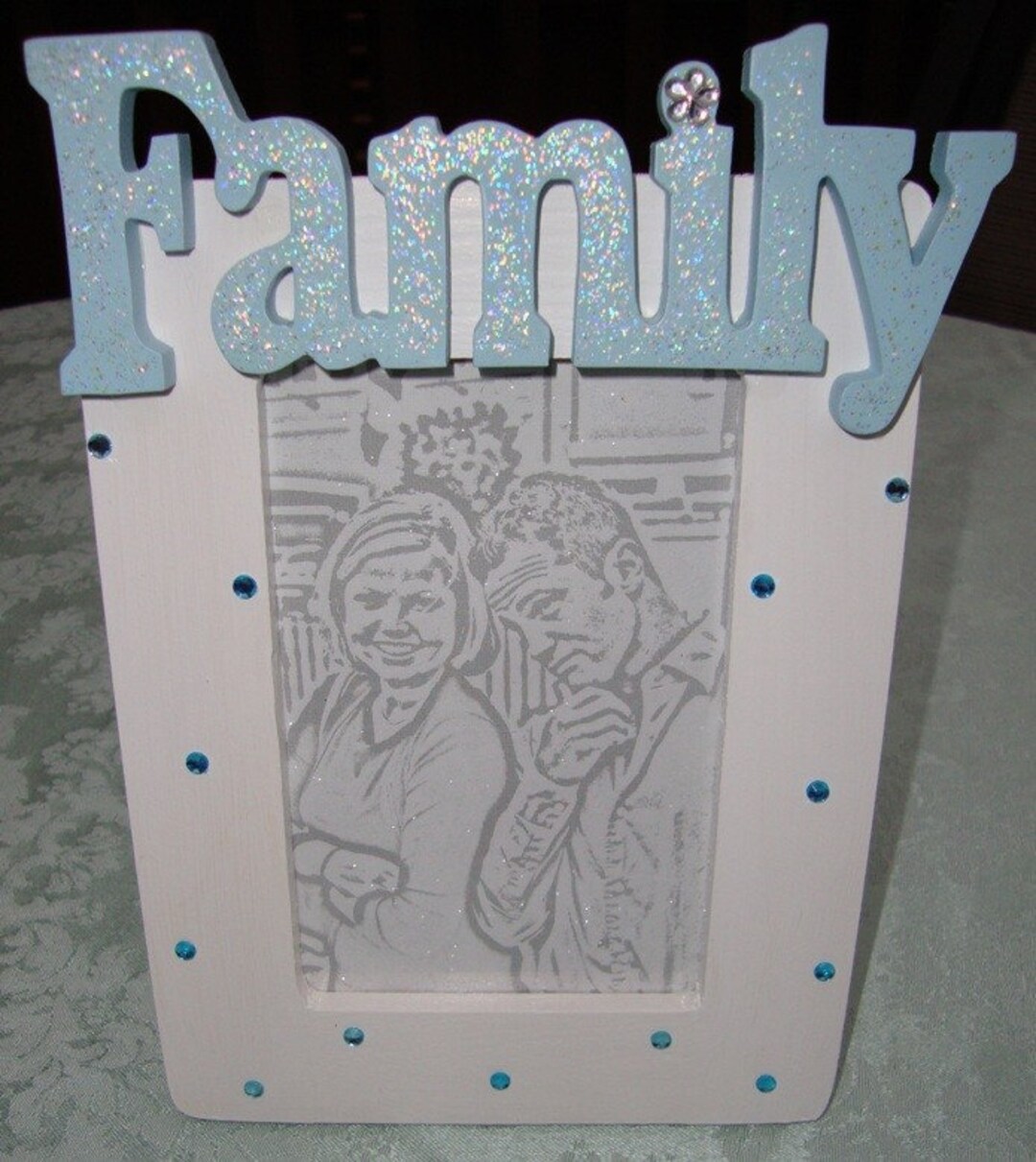 Family Gift Frame White Embellished Picture Frame - Etsy