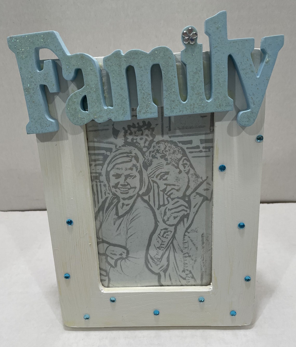 Family Gift Frame White Embellished Picture Frame - Etsy