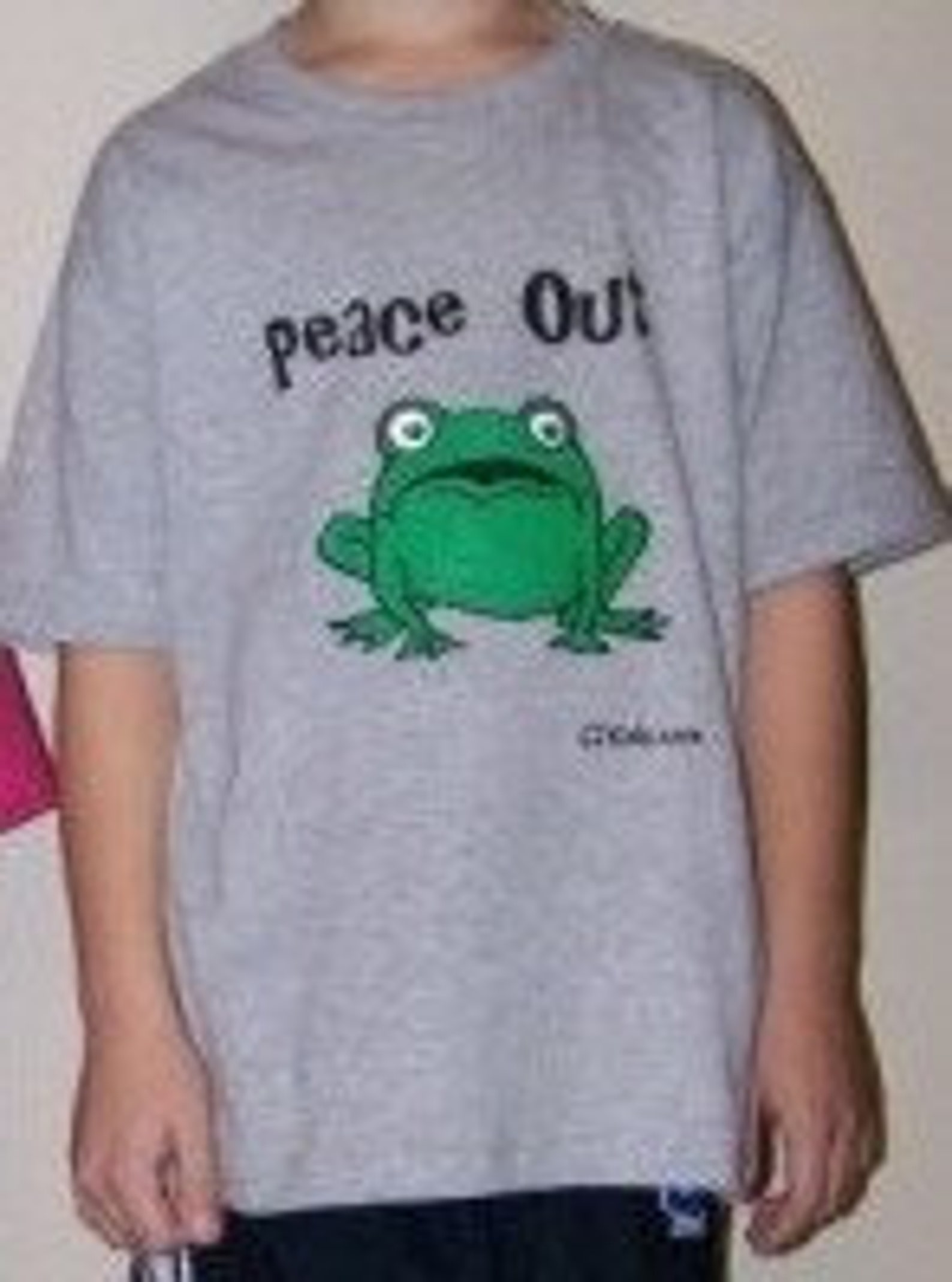 T Shirt Peace Out Frog Grey Youth T-shirt - Etsy Singapore