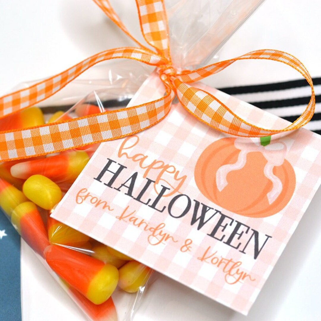 Editable Halloween Favor Tags: Pumpkin Gift Tags (digital Download) - Etsy