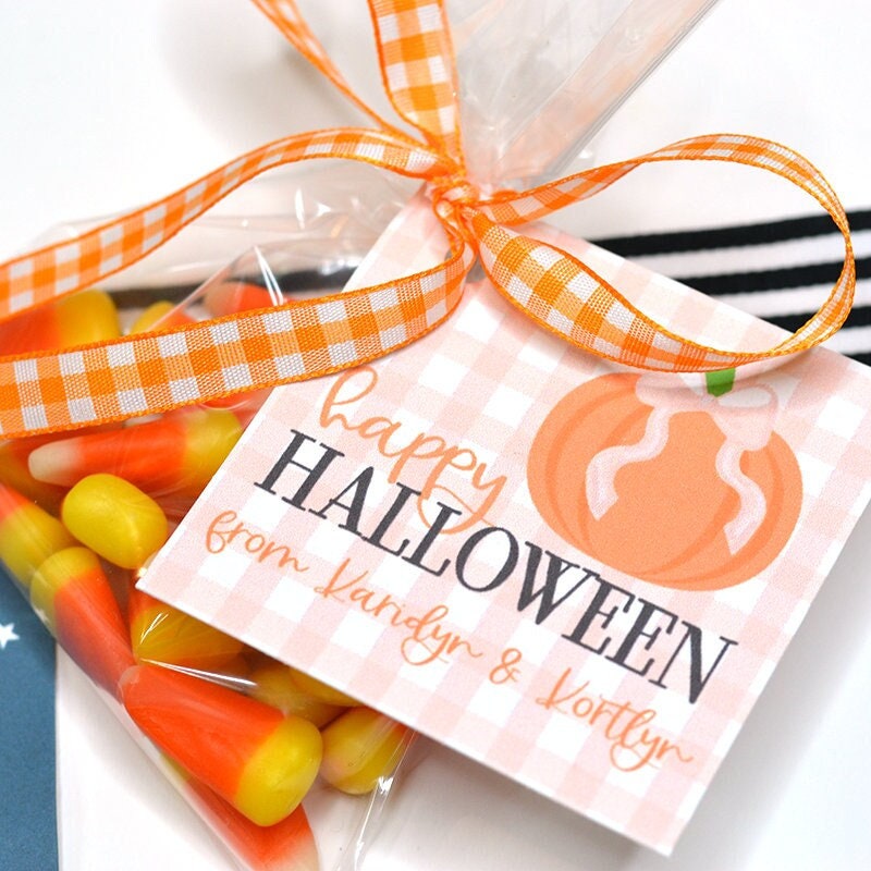 Editable Halloween Favor Tags / Pumpkin Gift Tags / Trick or Treat ...