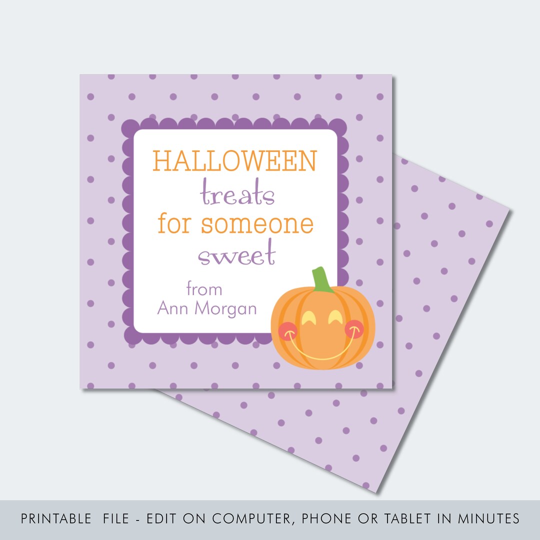 Editable Printable Halloween Favor Tags / Halloween Tags / Trick or ...