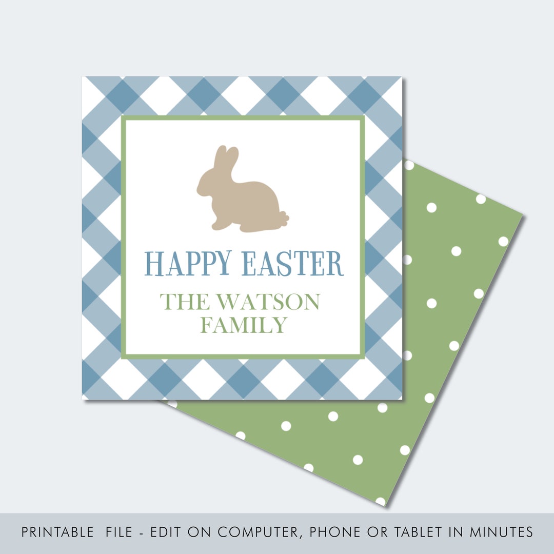 Printable Easter Bunny Gift Tag Printable / Easter Printable Gift Tag ...