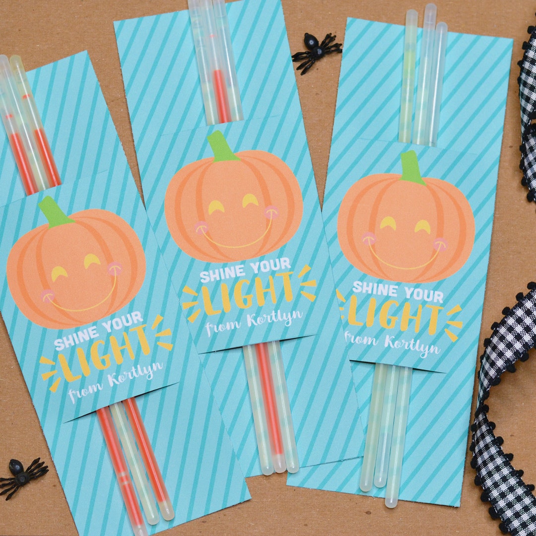 Editable Halloween / Trick or Treat Favor Tags Download / Glow Stick ...