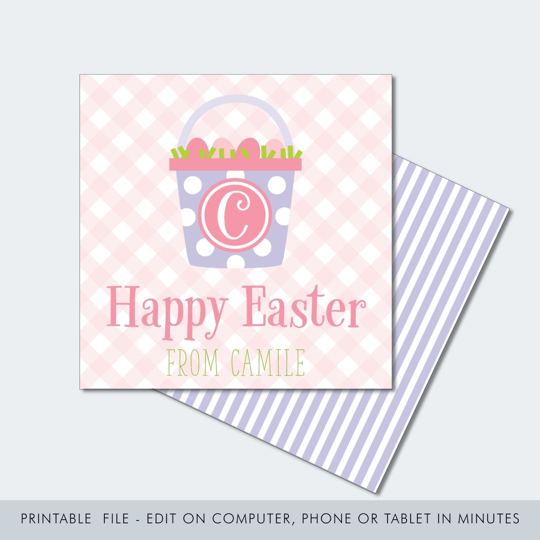 Printable Easter Basket Printable / Easter Basket Tag / Easter Tag ...