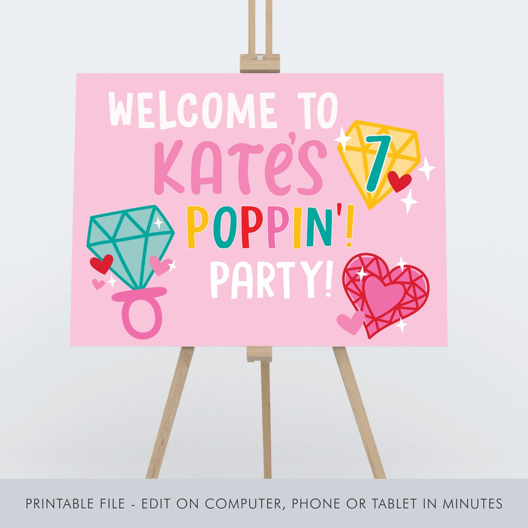 Ring Pop Birthday Welcome Sign Digital Download / Ring Pop Party Sign ...