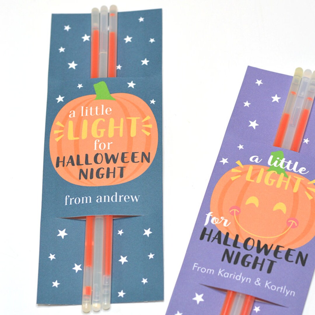 Editable Halloween Tag / Trick or Treat Favor Tags Download / Glow ...