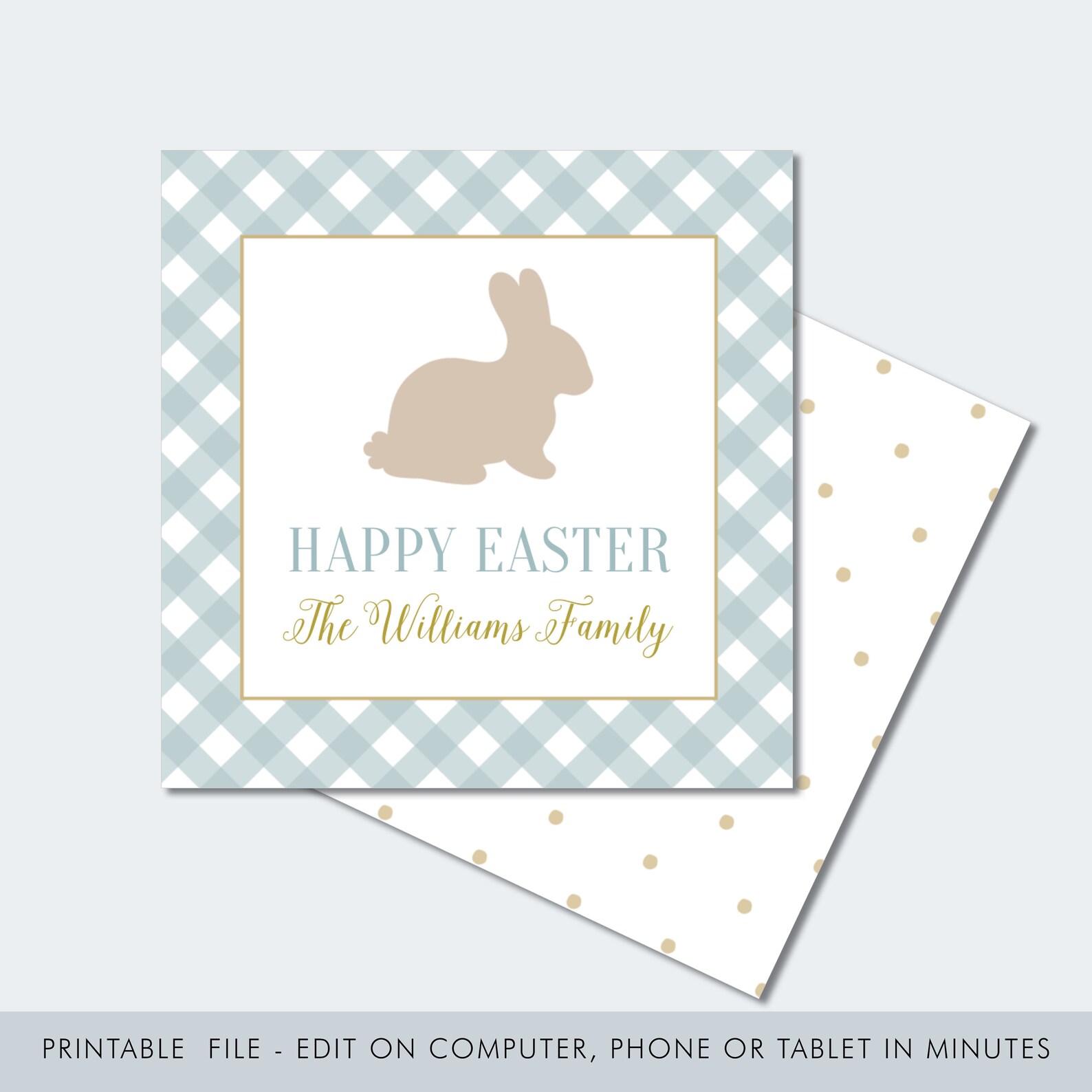 Printable Easter Bunny Gift Tag Printable / Easter Printable Gift Tag ...