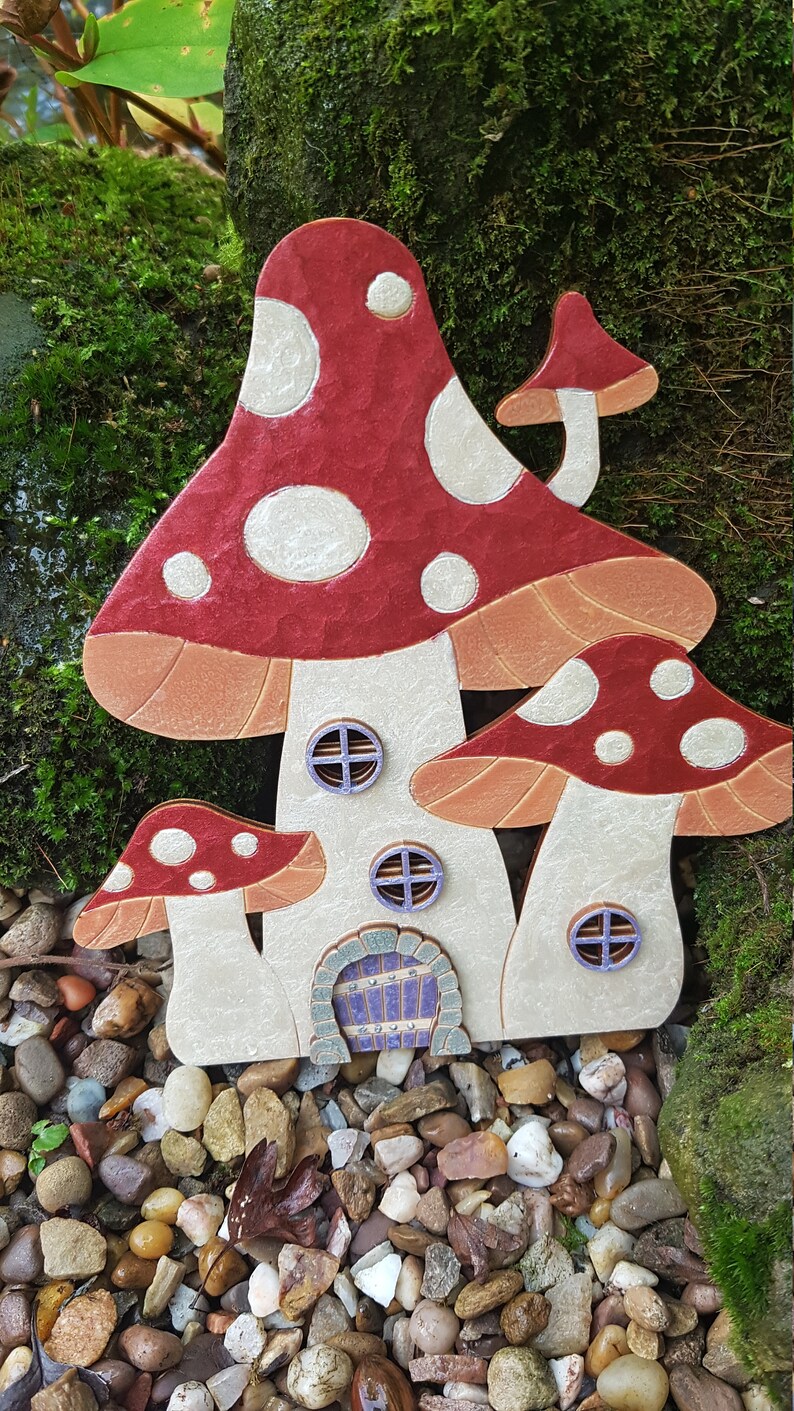 Magical Red White Toadstool Fairy Door House Hand Painted One - Etsy