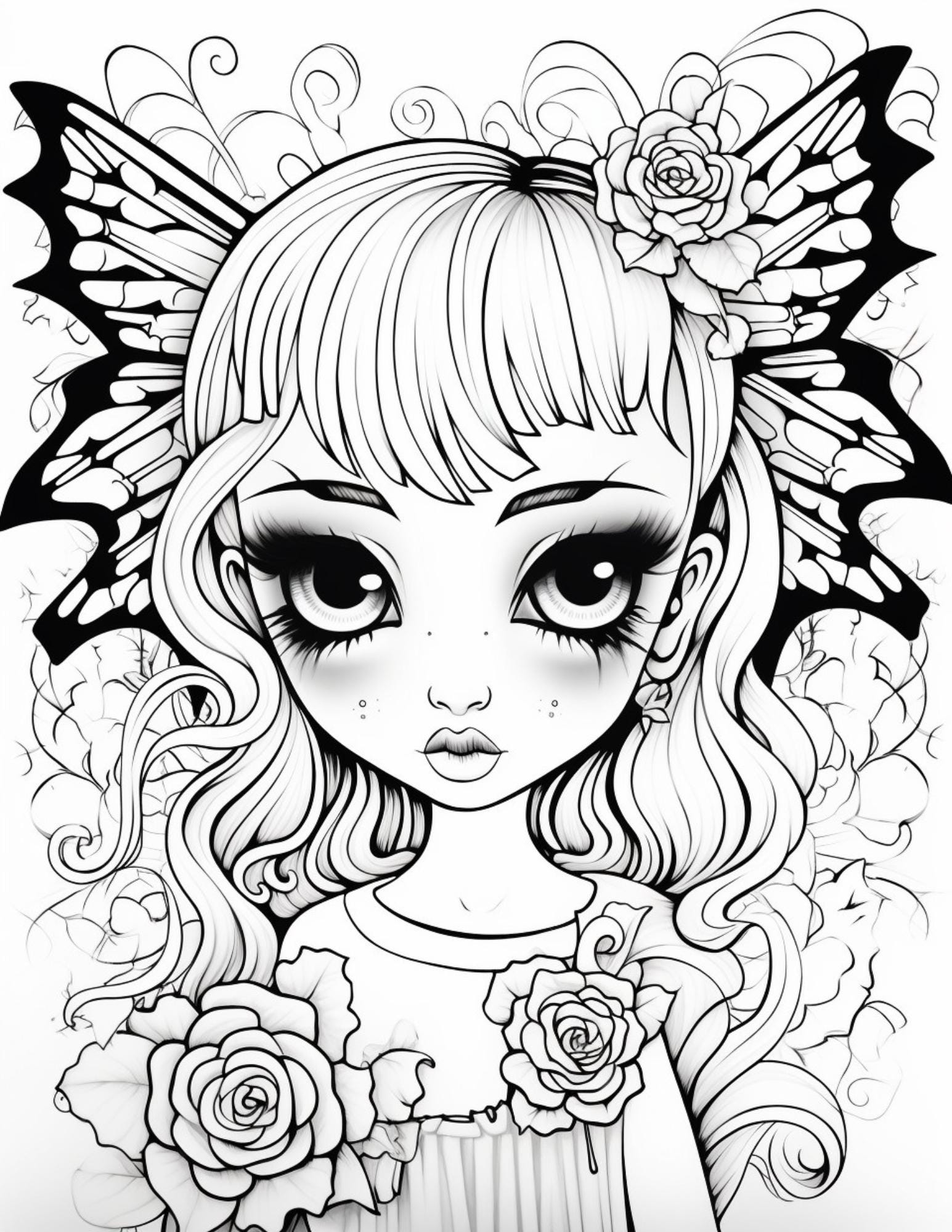 200 Gothic Fairy Coloring Pages, Kids Coloring Pages-fairy, Gothic ...