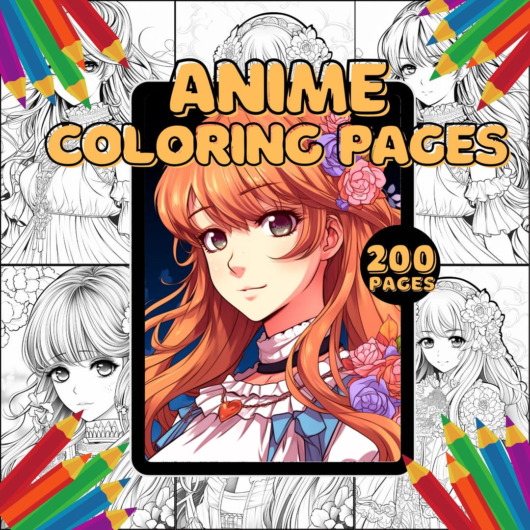 200 ANIME COLORING PAGES, Adult Coloring Pages, Printable Coloring ...