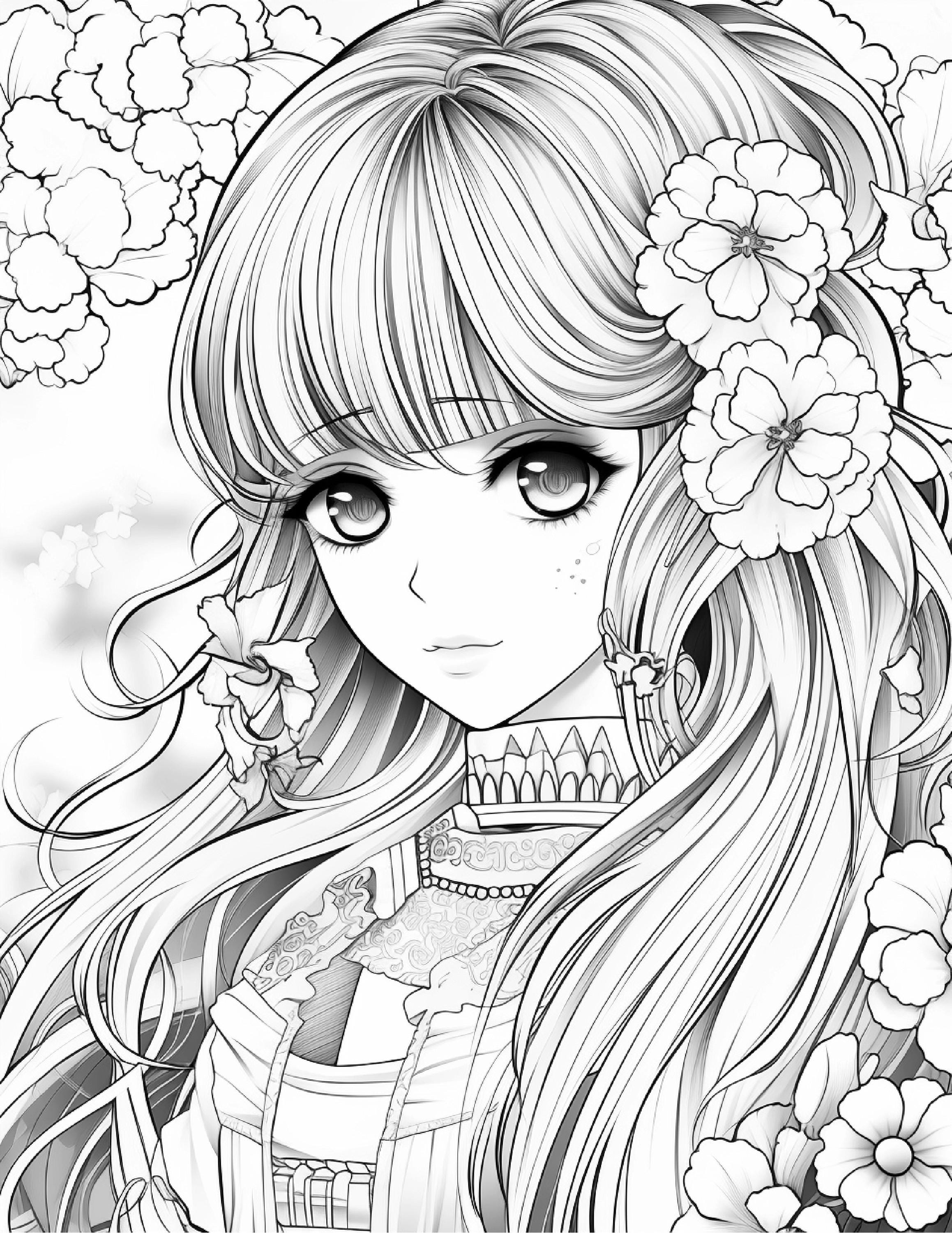 200 ANIME COLORING PAGES, Adult Coloring Pages, Printable Coloring ...