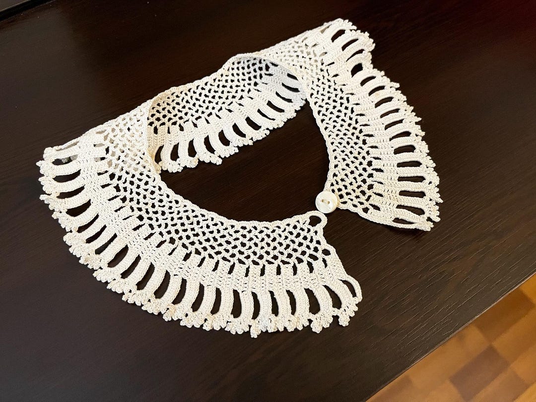Crochet Pattern, Crochet Lace Collar, Pattern, Peter Pan Collar ...