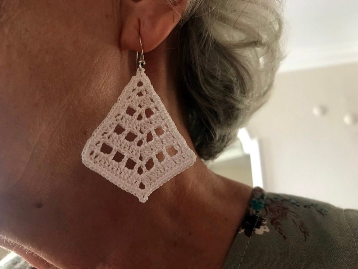 Crochet Pattern Earrings Pattern Pyramid Earrings Easy - Etsy