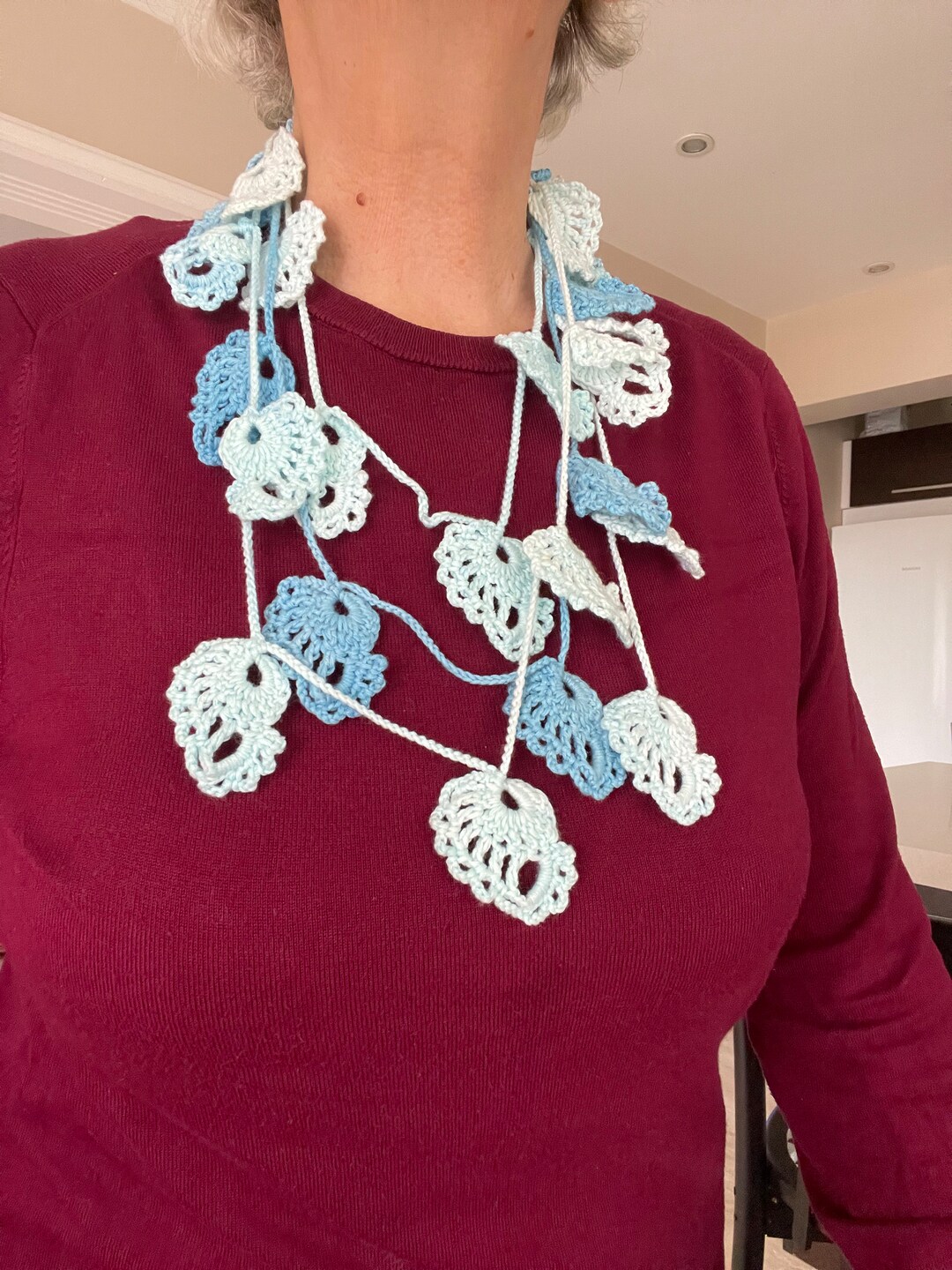 Crochet Leaf Scarf Pattern, Easy Cotton Wrap (PDF Pattern) - Etsy