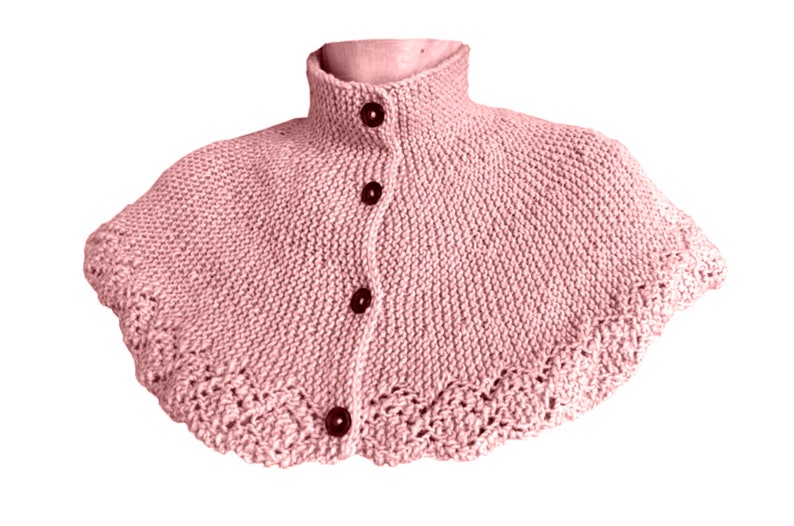 Lace Edge Capelet Knit Pattern: Buttoned Shoulder Wrap (PDF Pattern) - Etsy