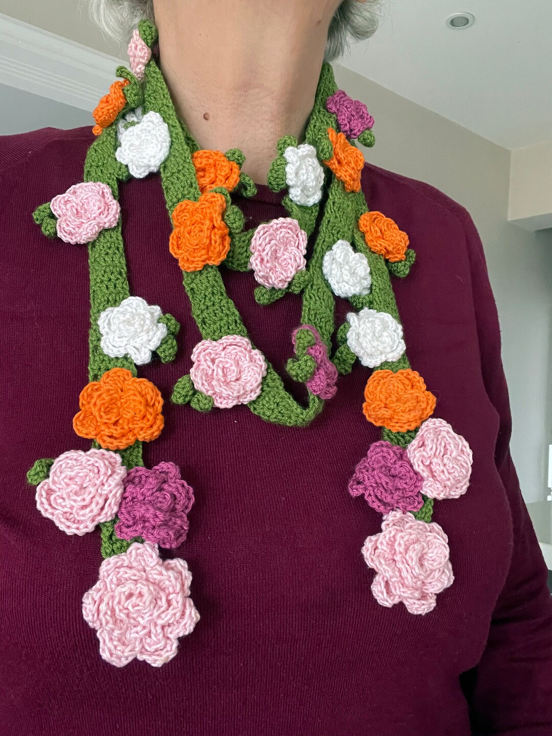 Wrap Scarf Pattern, Crochet Pattern, Scarves Pattern, Flowers Scarves ...