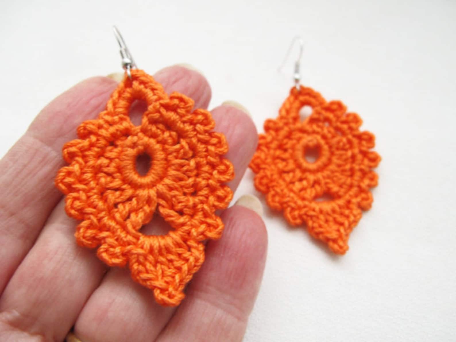 Crochet Pattern Easy Crochet Earrings Pattern for Beginner | Etsy