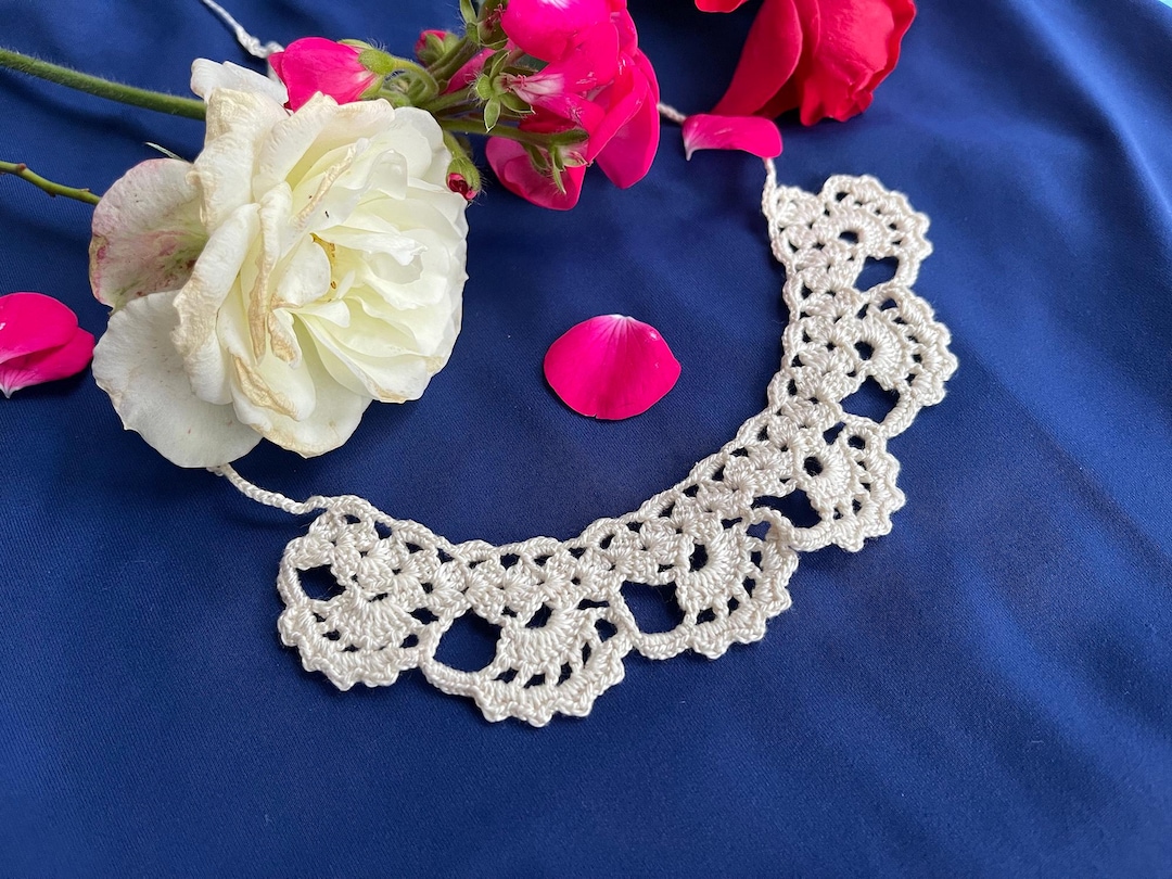 Crochet Necklace Pattern, Crochet Lace Necklace, Craft Your Own Stylish ...