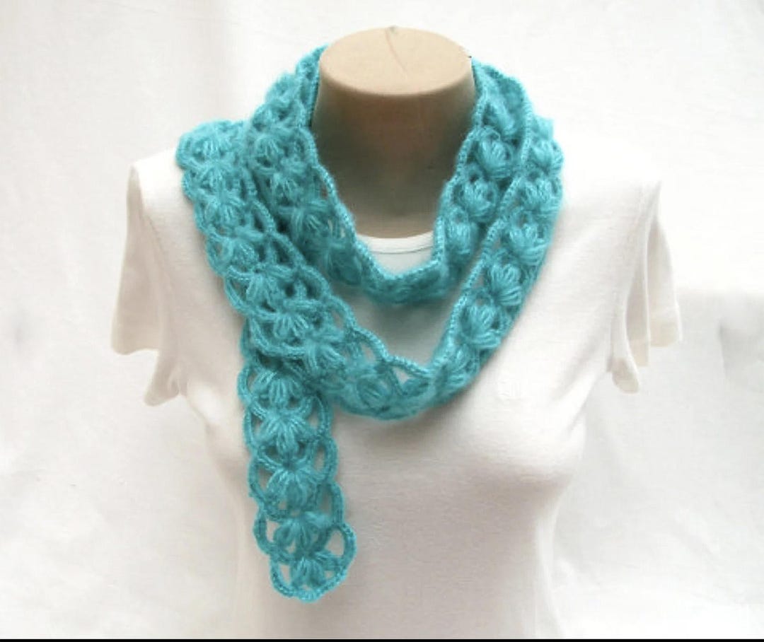 Patrón de bufanda de crochet con punto puff, tutorial fácil (patrón PDF ...