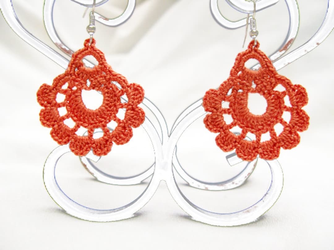 Crochet Pattern, Earrings Pattern, Flower Earrings, Coral Earrings ...