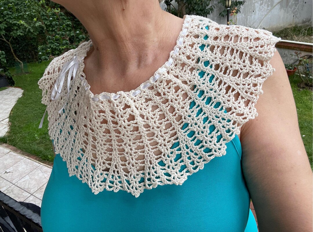 Crocheted Collar Pattern, Shoulder Wrap Up,crochet Cape Pattern, Bridal ...