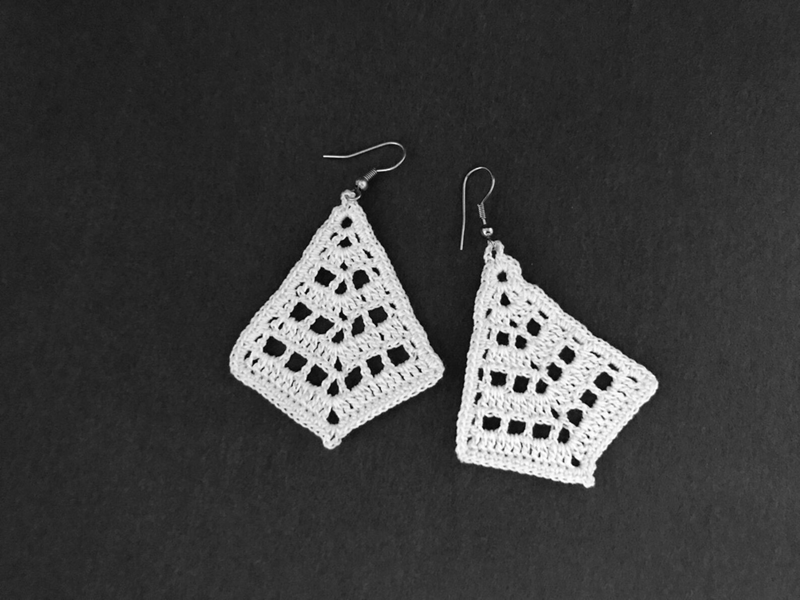 Crochet Pattern Earrings Pattern Pyramid Earrings Easy - Etsy