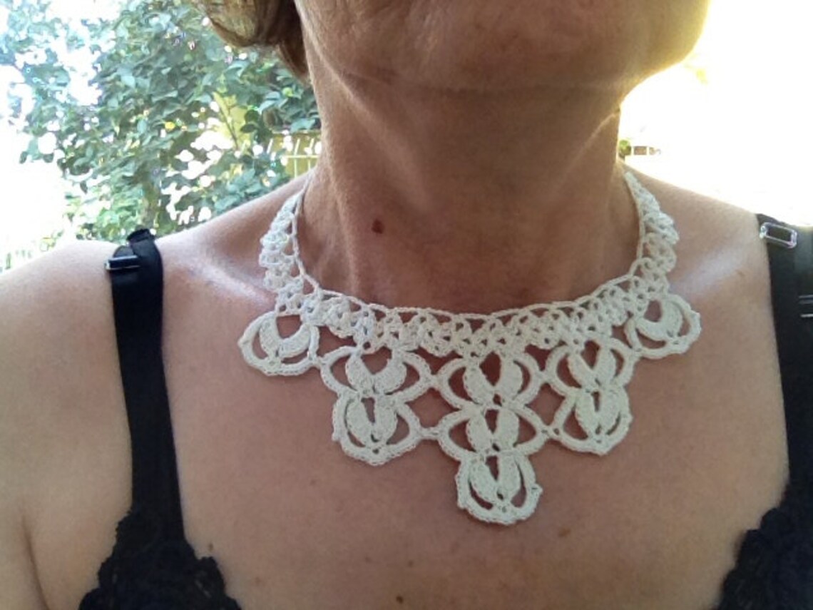 Crochet Pattern Necklace Pattern Crochet Necklace Lace - Etsy