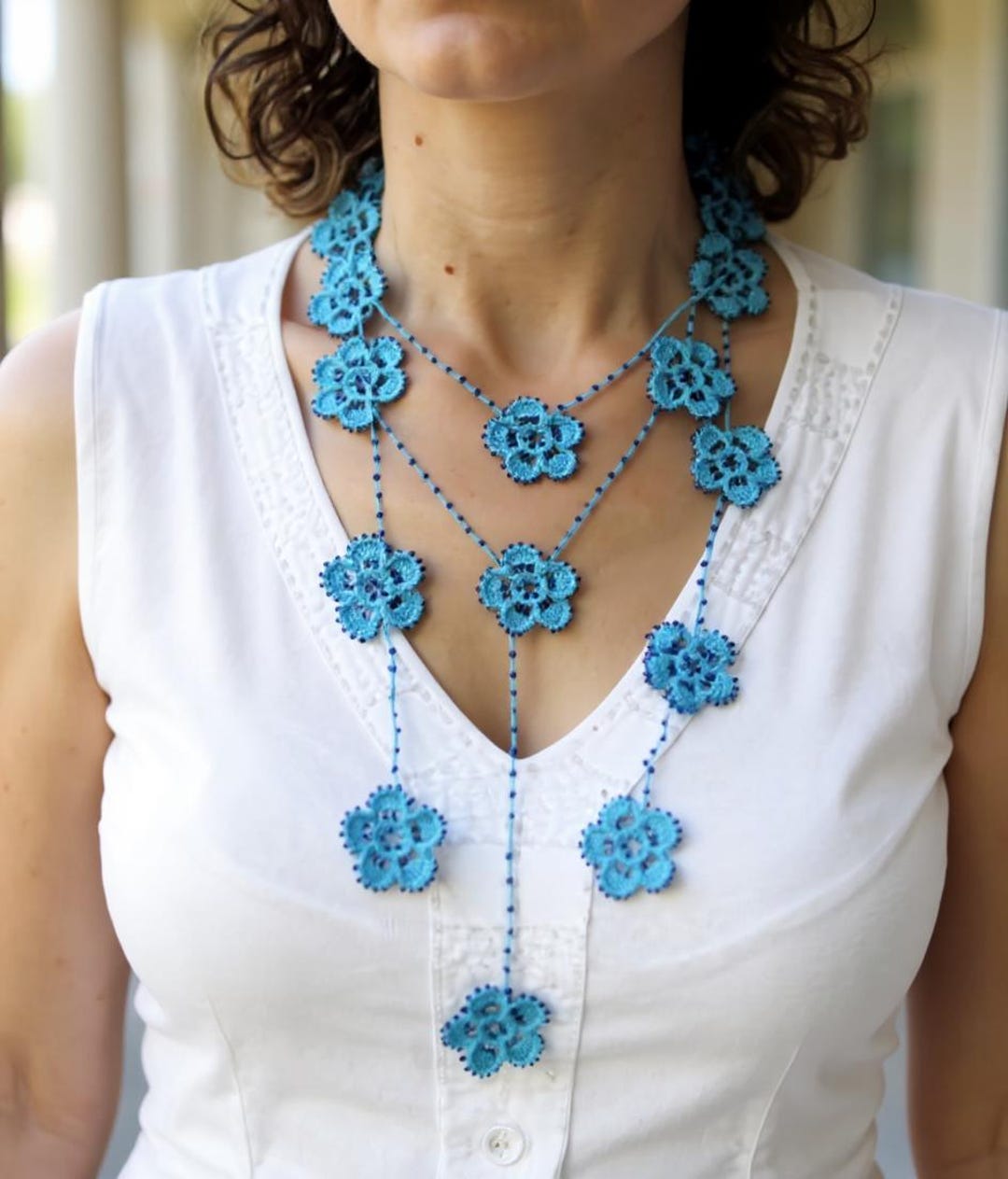 Beaded Crochet Scarf Pattern: Floral Lariat With Video Tutorial (PDF ...