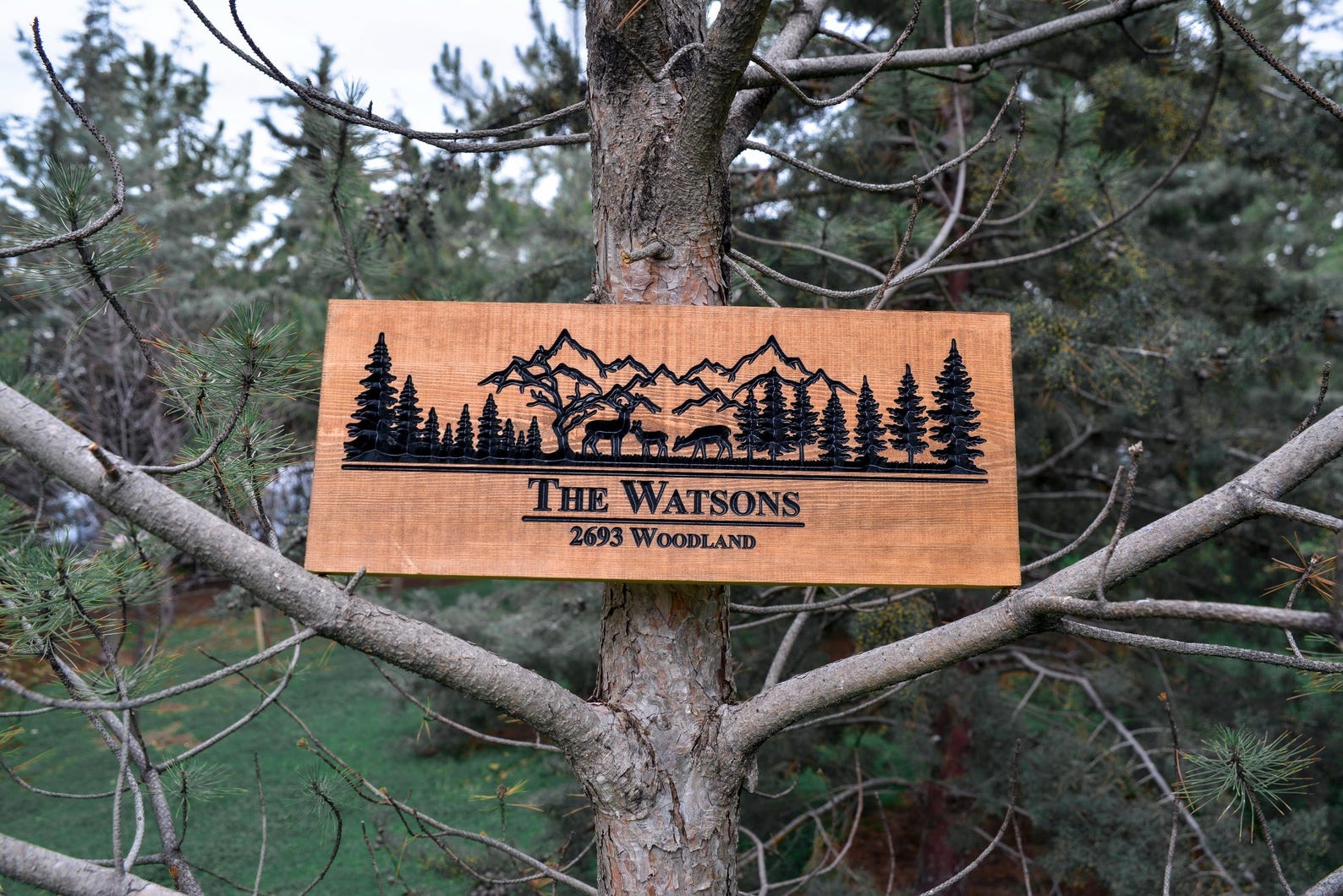 Personalized Wood Name Sign, Custom Cabin Wall Decor, Modern 3d Wood ...