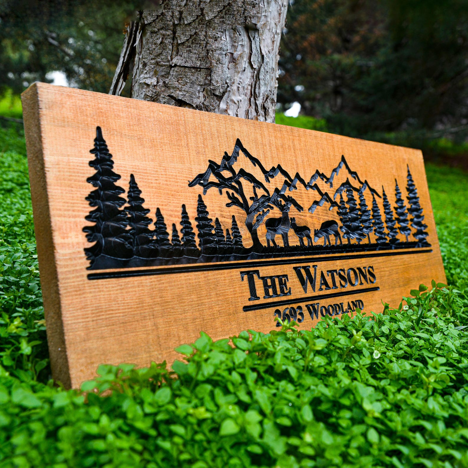 Personalized Wood Name Sign, Custom Cabin Wall Decor, Modern 3d Wood ...
