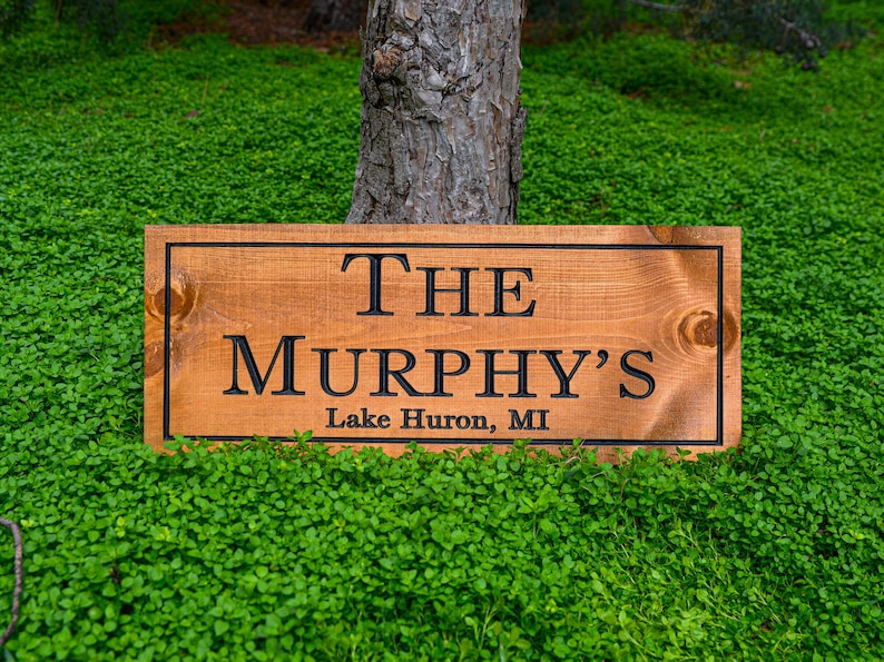 Personalized Carved Wood Sign, Rustic Cabin Sign, Custom Family Name ...