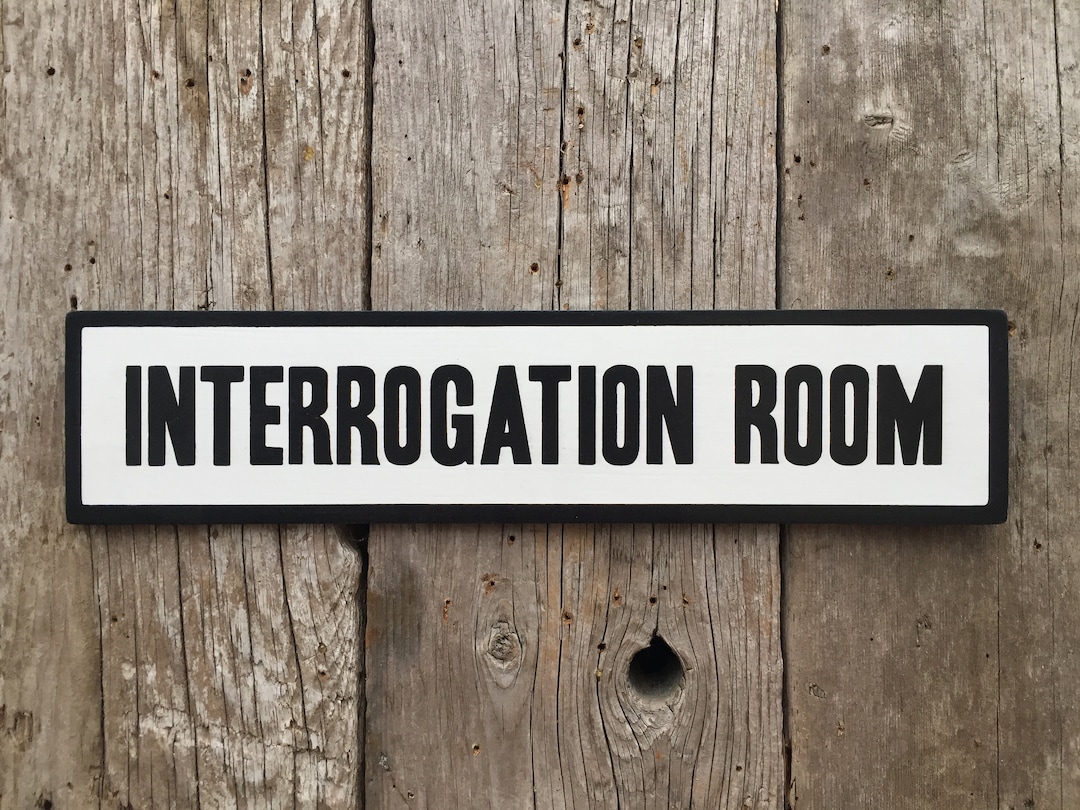 Interrogation Room Sign | Handmade Screen Printed Sign | Meeting Room ...