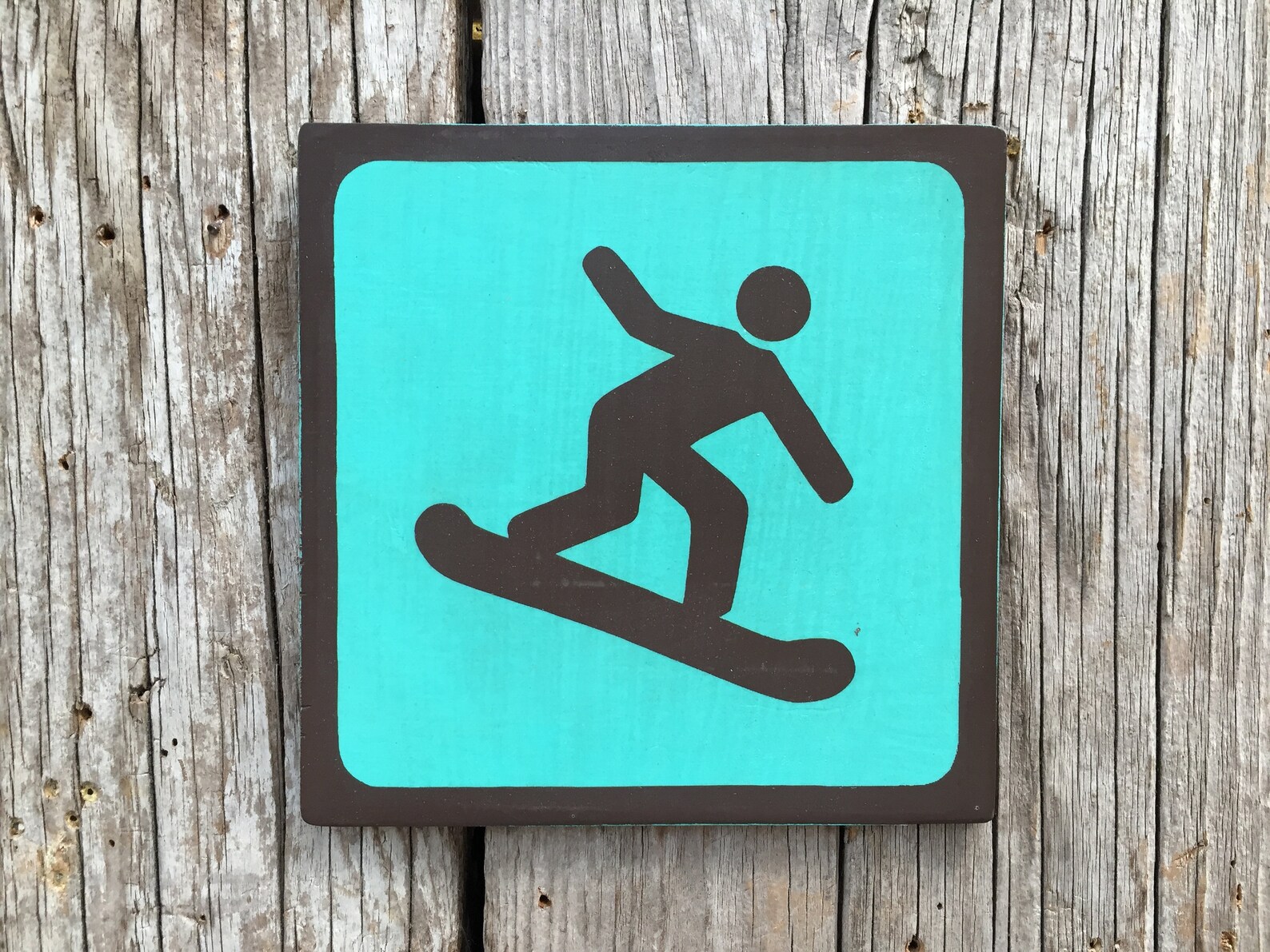 Snowboarding Icon Sign Handmade Screen Printed Sign | Etsy
