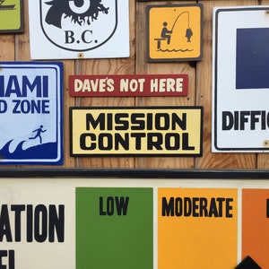 Mission Control Sign | Handmade Screen Printed Sign| Meeting Room Sign ...