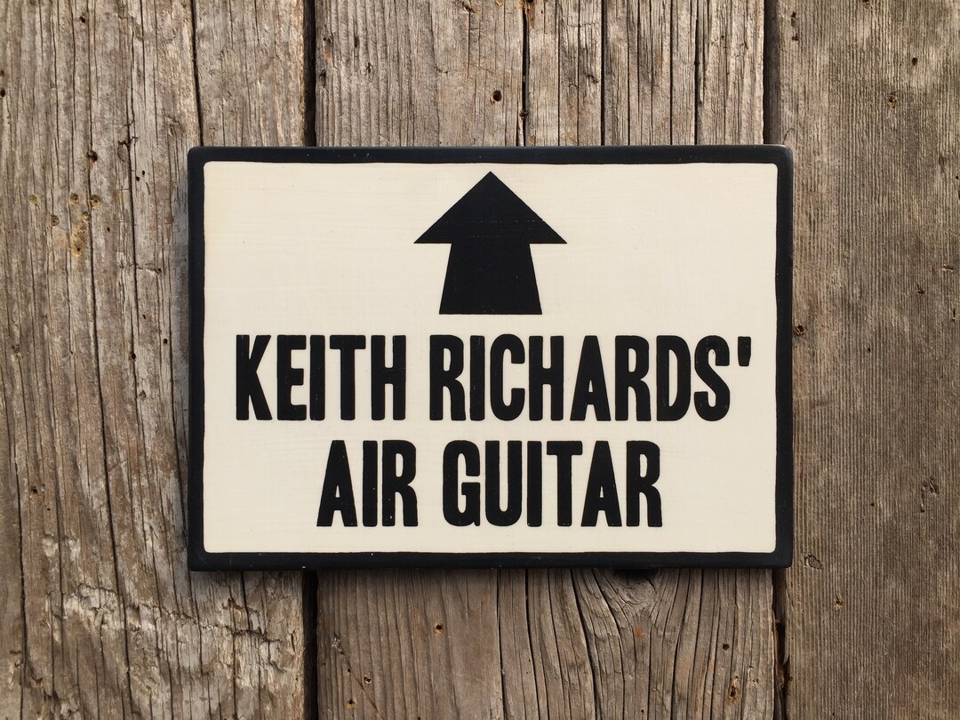 Air Guitar Sign | Keith Richards | Handmade Screen Printed Sign | Gift ...