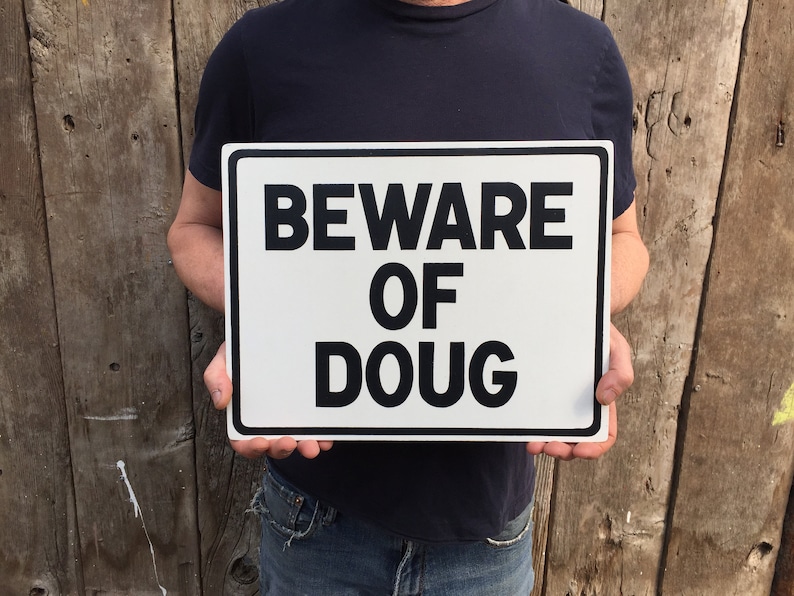 Beware of Doug Sign the Far Side Handmade Screen Printed - Etsy