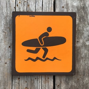Surfing Icon Sign | Handmade Screen Printed Sign | National Park Symbol ...