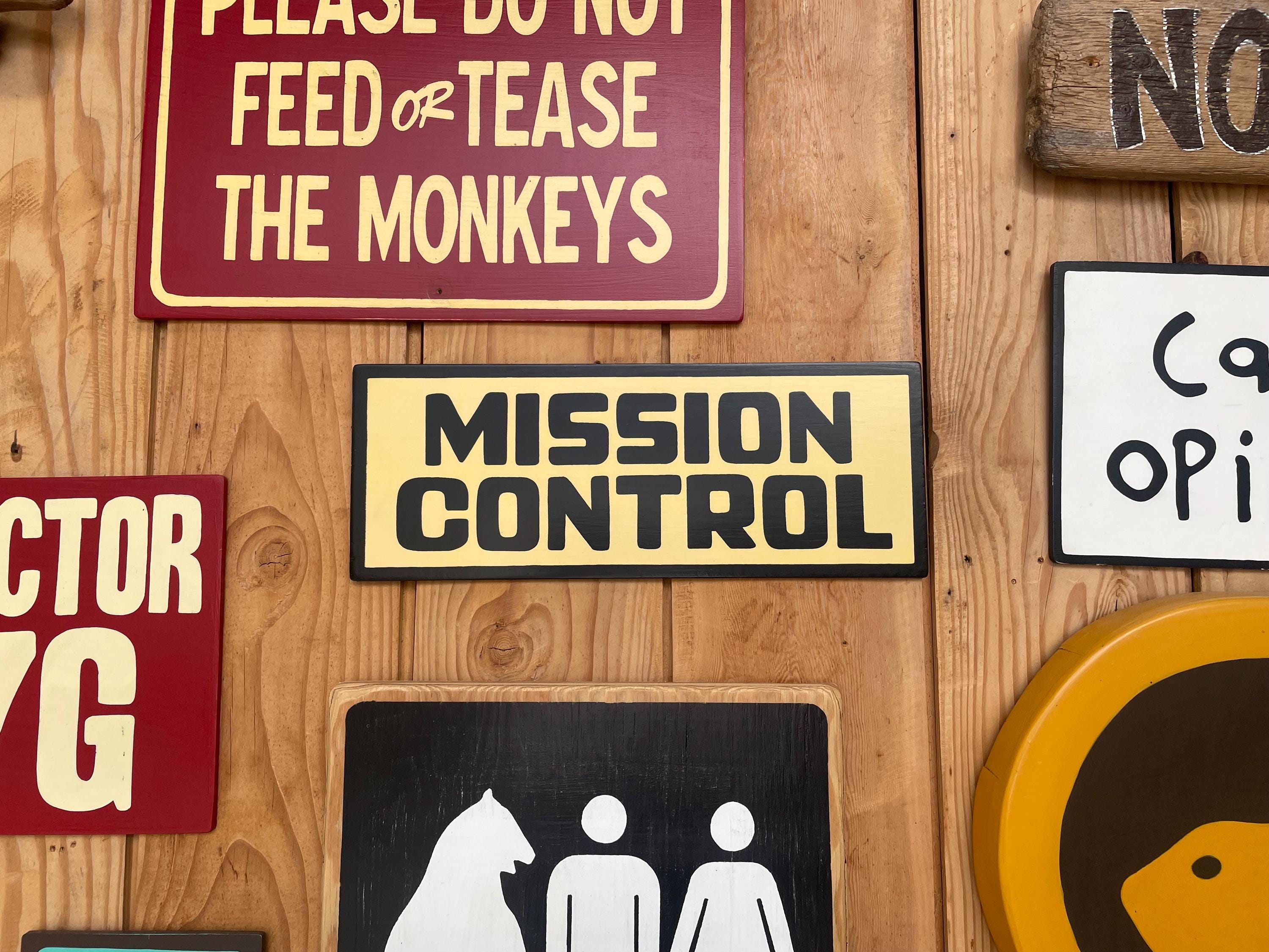 Mission Control Sign | Handmade Screen Printed Sign| Meeting Room Sign ...