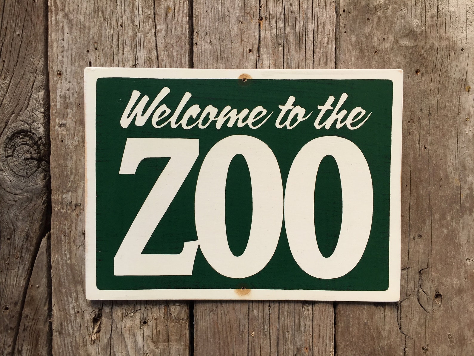 Welcome to the Zoo Sign | Handmade Screen Printed Sign | Funny for the ...