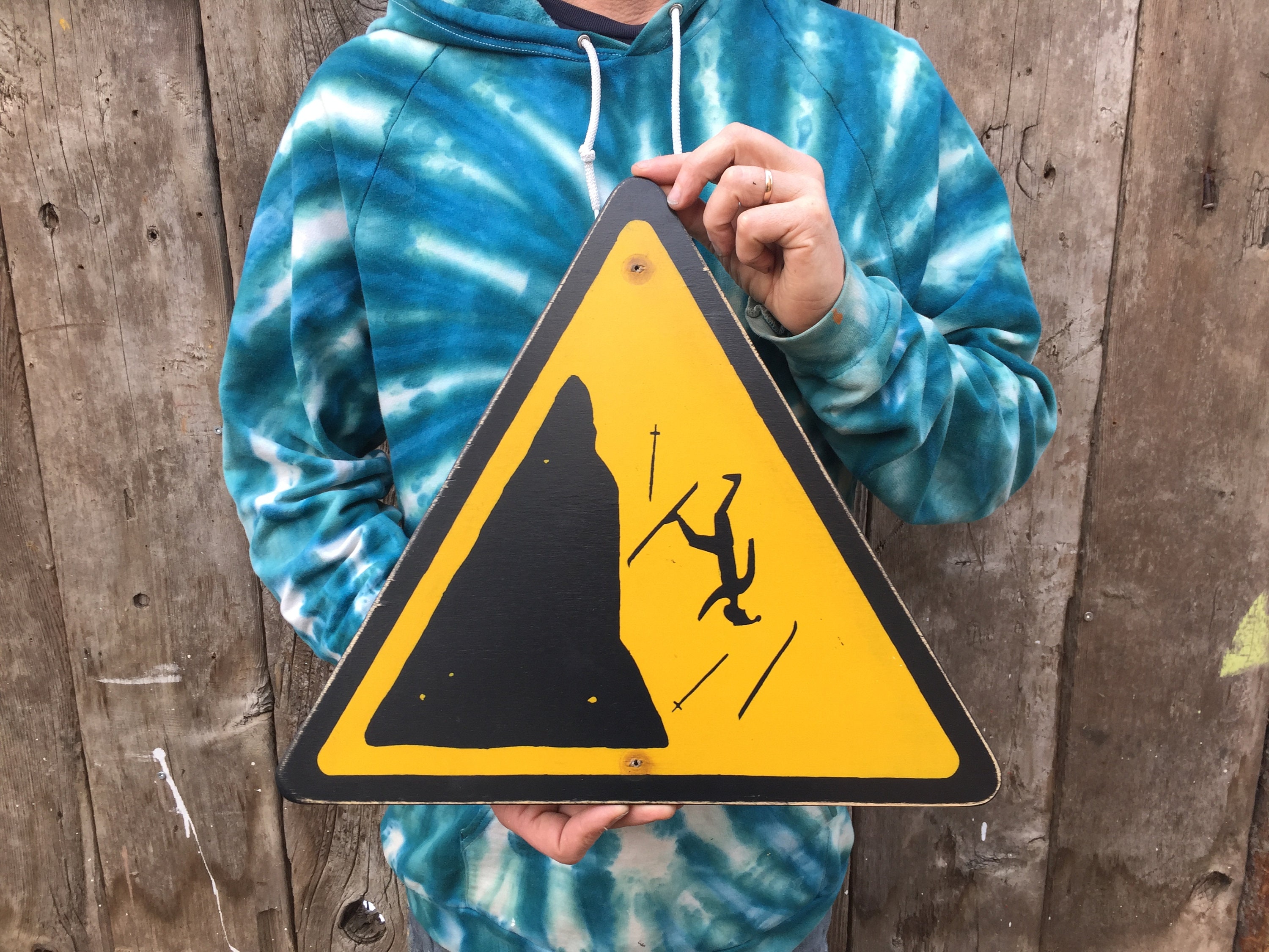 Cliff Warning Skiing Sign Ski Hill Sign Handmade Screen | Etsy