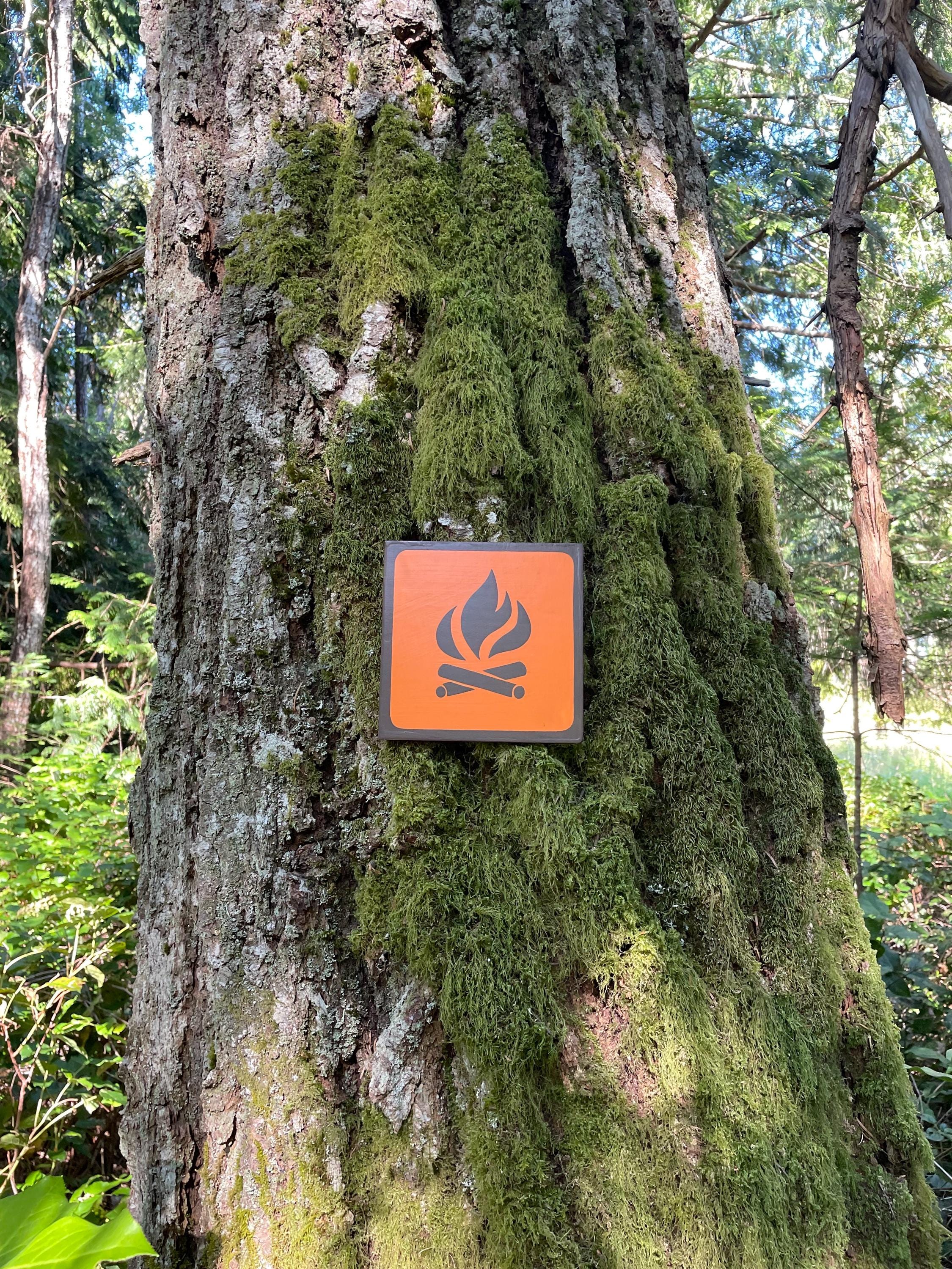 Campfire Icon Sign | Handmade Screen Printed Sign | National Park ...